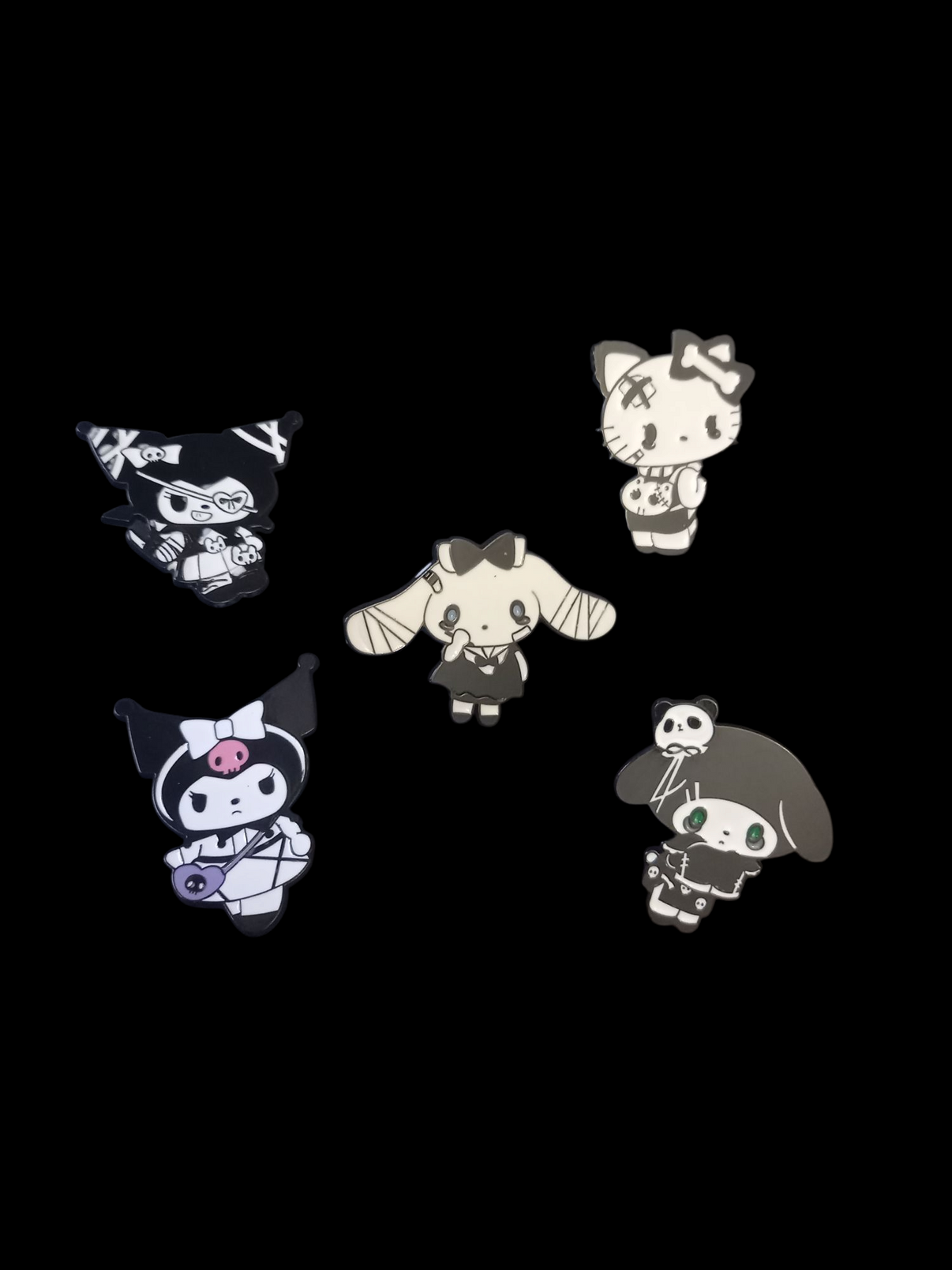Goth Gothic Witchy hello kitty kuromi enamel pin badges – The Deviant ...